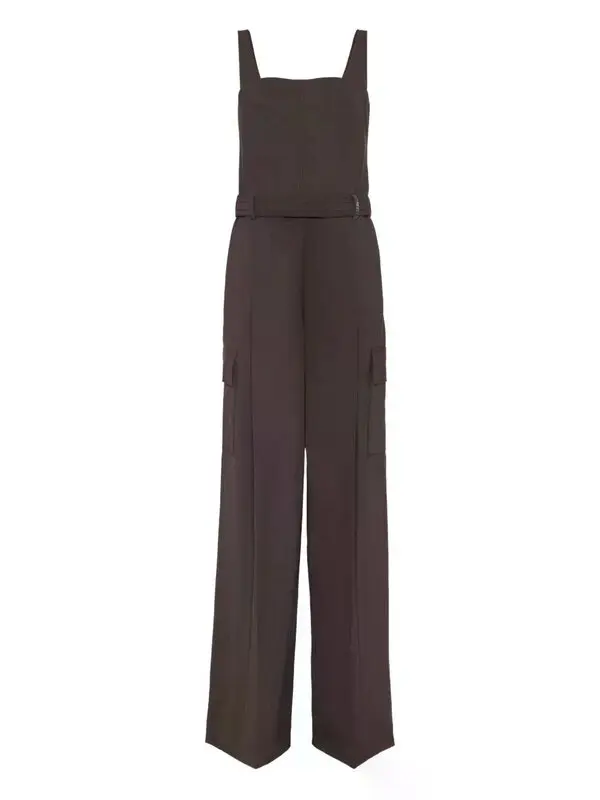 Brunello Cucinelli Belted Cargo Jumpsuit - Brown
