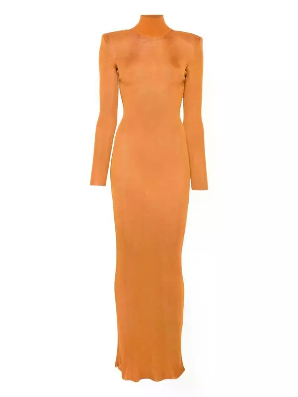 SELF-PORTRAIT High-neck Long-sleeve Dress - Orange