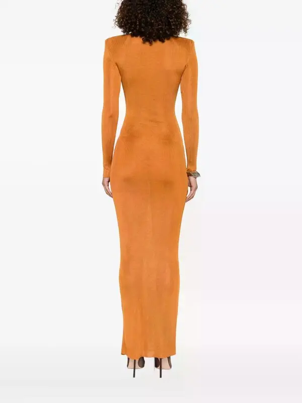 SELF-PORTRAIT High-neck Long-sleeve Dress - Orange