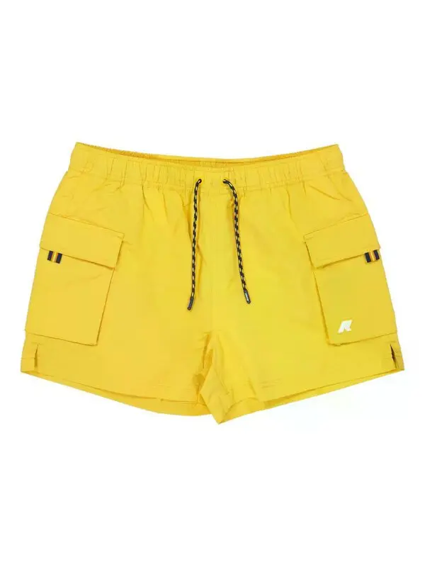 K-WAY Flap-pocket Drawstring Swim Shorts - Yellow