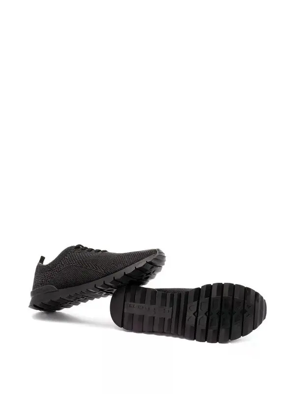 Kiton Knitted Lace-up Sneakers - Black