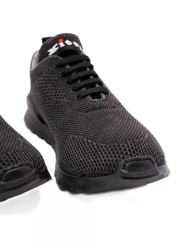 Kiton Knitted Lace-up Sneakers - Black