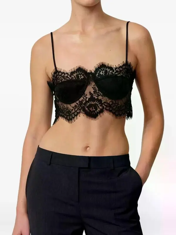 HERSKIND Lilly Lace-trimmed Top - Black
