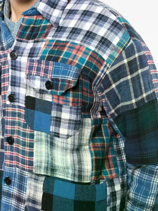 GREG LAUREN Patchwork Cotton Shirt Jacket