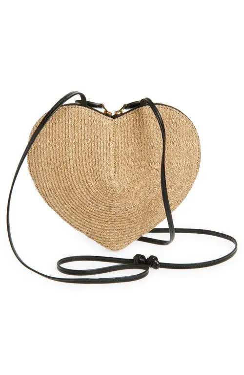 Alaïa Le Coeur Raffia Crossbody Bag - Naturel