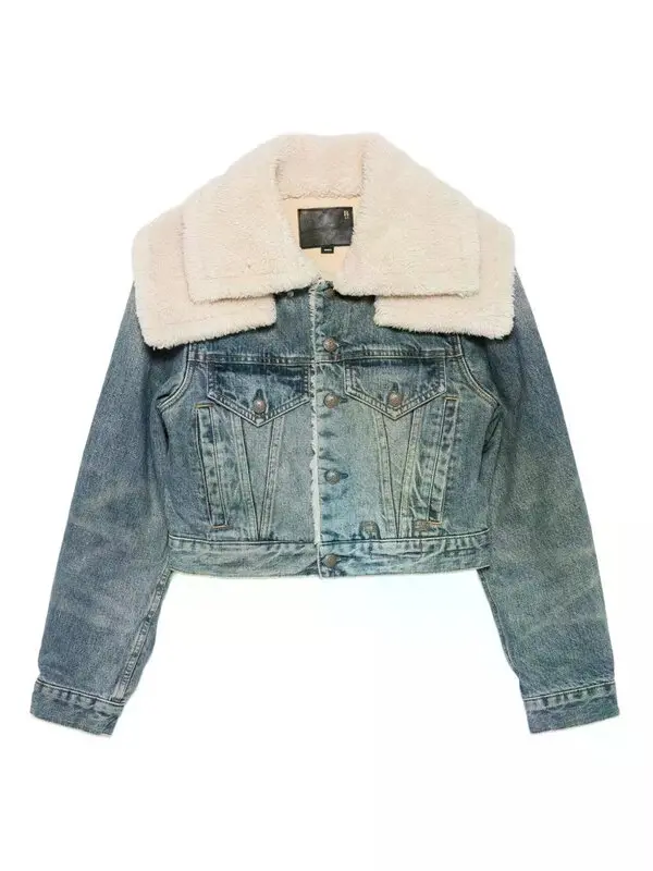 R13 Denim Jacket With Sherpa-collar