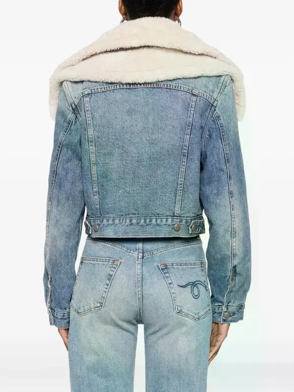 R13 Denim Jacket With Sherpa-collar