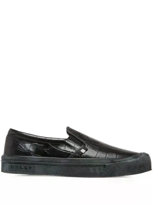 Bally Embossed Leather Loafers