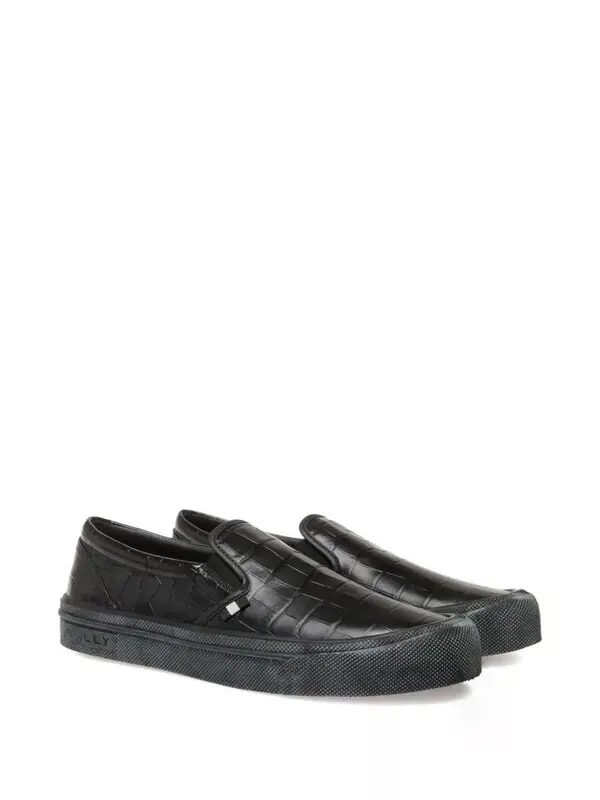 Bally Embossed Leather Loafers