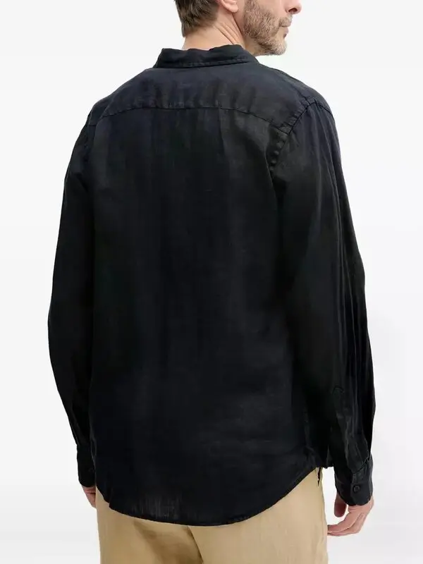 Guess Embroidered-pocket Linen Shirt
