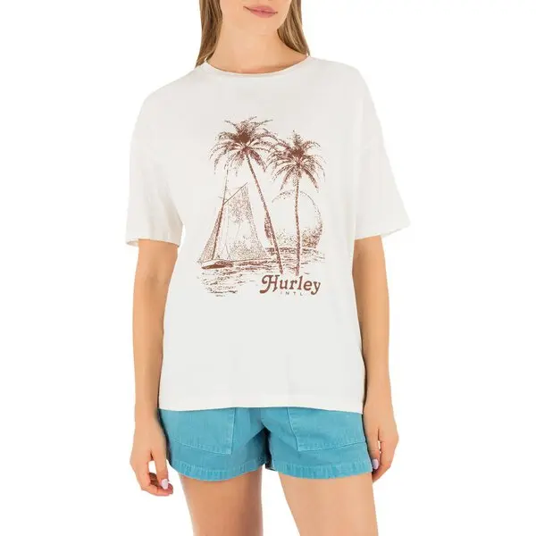 Hurley Fair Winds Relaxed Fit Graphic T-shirt - Tofu