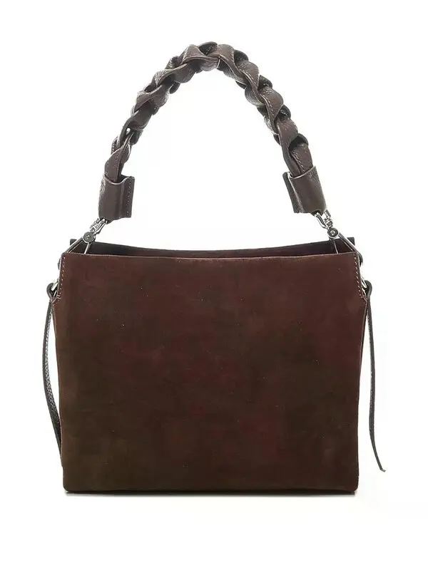 COCCINELLE Braided-handle Suede Shoulder Bag - Brown
