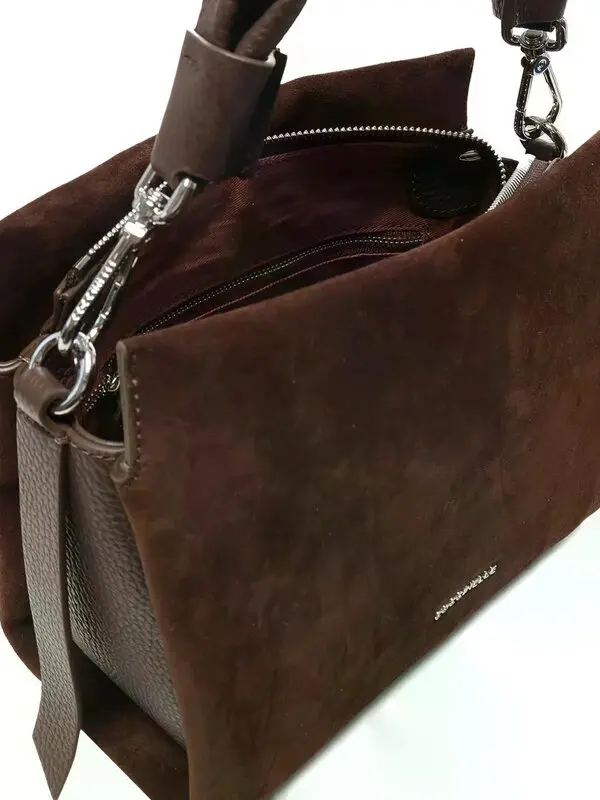 COCCINELLE Braided-handle Suede Shoulder Bag - Brown