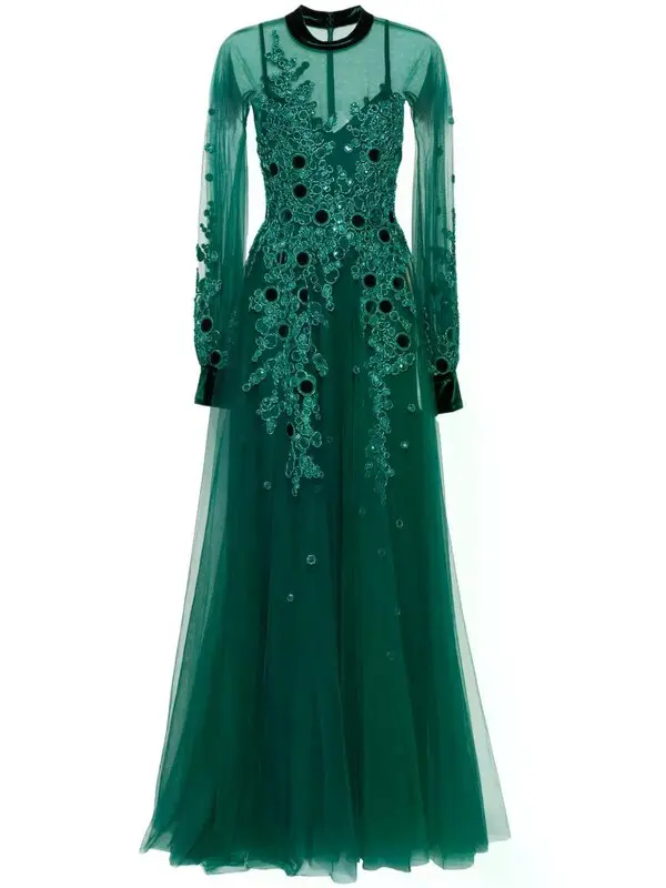 SAIID KOBEISY Embroidered Tulle Dress