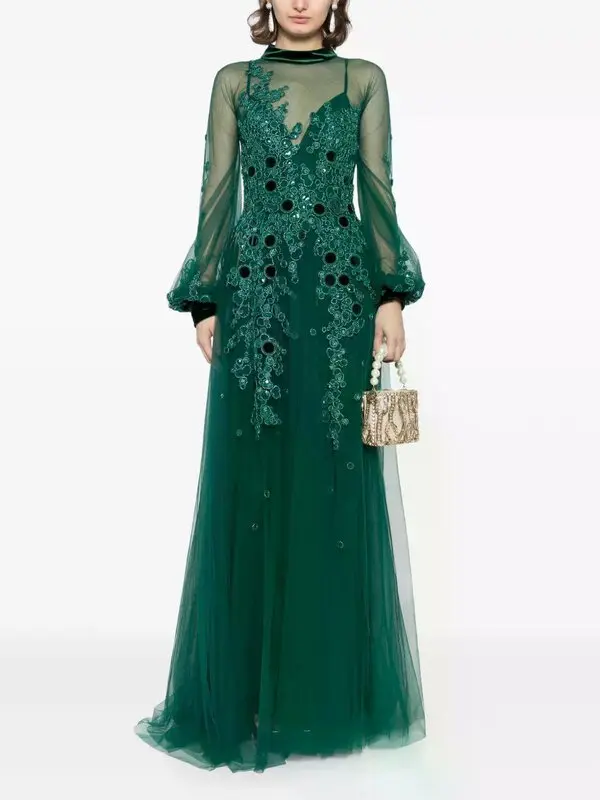 SAIID KOBEISY Embroidered Tulle Dress