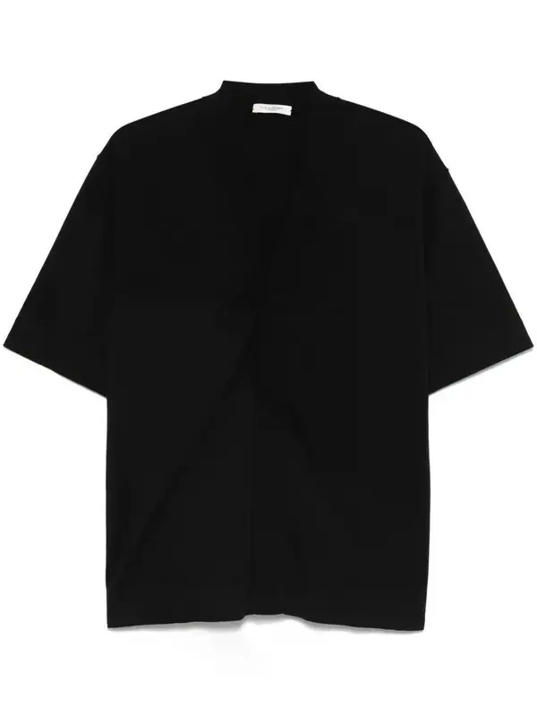 PAOLO PECORA Cotton Short-sleeve Cardigan - Black