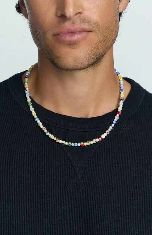 NIALAYA JEWELRY Pearl Necklace With Glass Beads