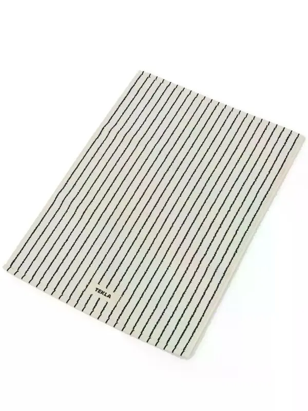 TEKLA Striped Terry Bath Mat - White