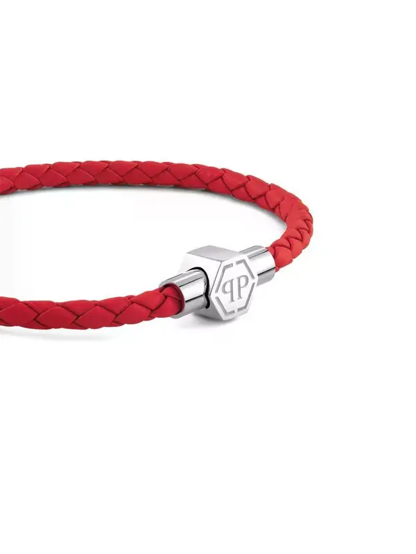 Philipp Plein Braided Leather Bracelet