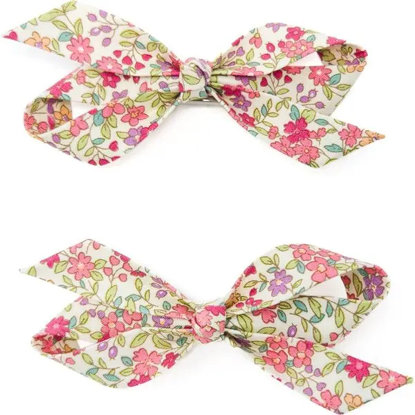 PUTTISU 2-piece Bow Clip Set - Floral Garden