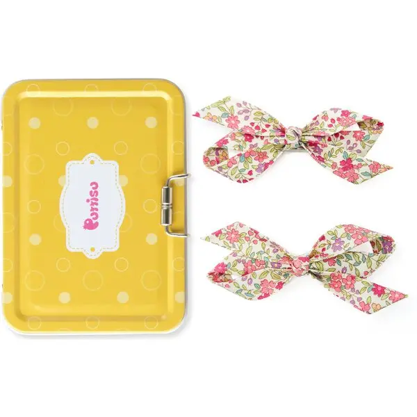 PUTTISU 2-piece Bow Clip Set - Floral Garden