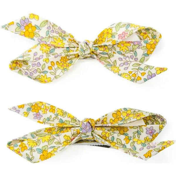 PUTTISU 2-piece Bow Clip Set - Sunny Bloom
