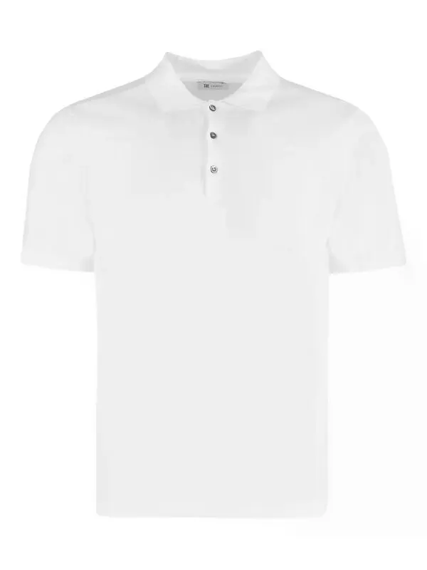 THE (ALPHABET) Buttoned Polo Shirt - White