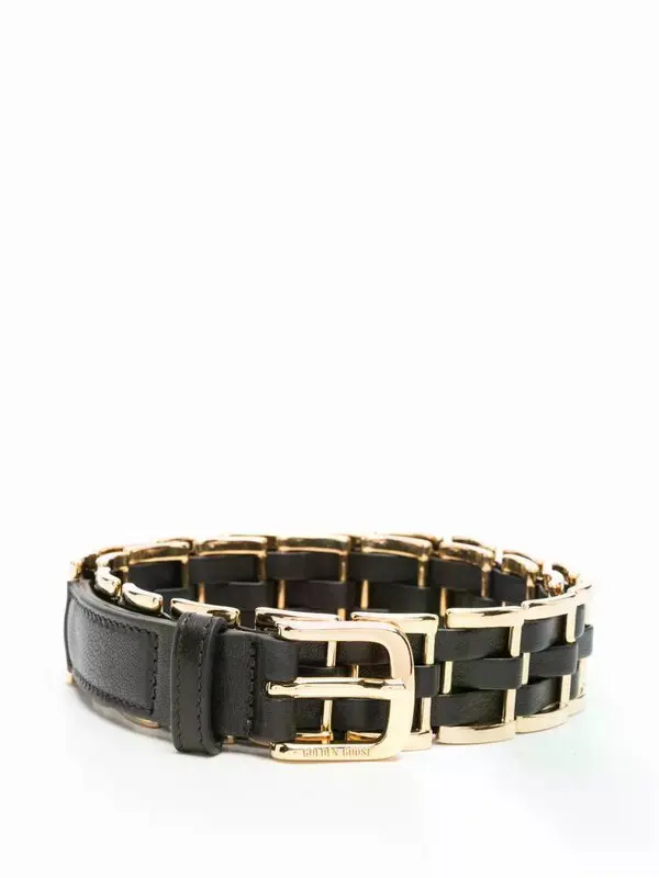 Golden Goose Woven Leather Belt - Black