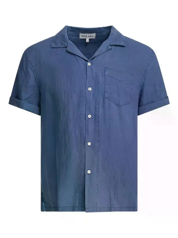 ALEX MILL Linen Short-sleeve Shirt - Blue
