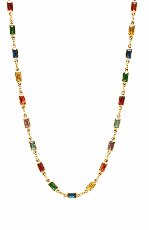 NIALAYA Rectangle Tennis Necklace - Multi-color