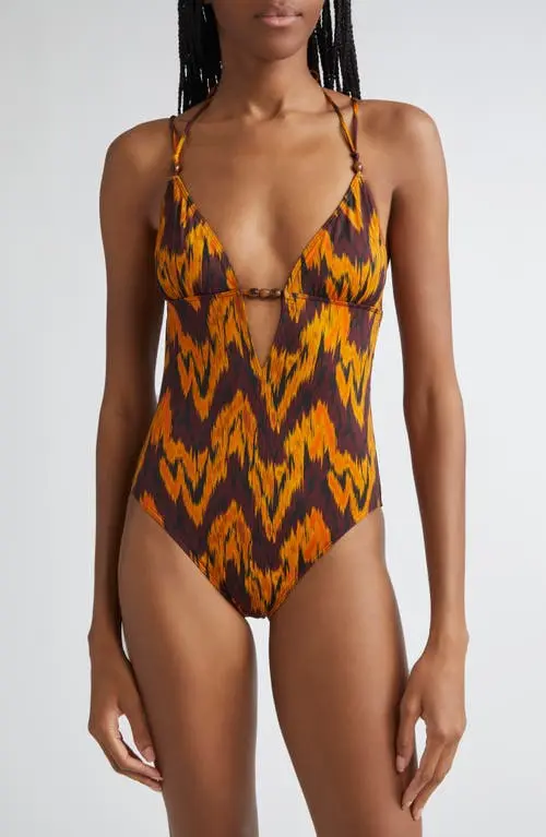 Ulla Johnson Leila Beaded One-piece Swimsuit - Terra