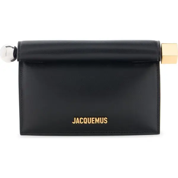 Jacquemus La Petite Pochette Rond Carré Leather Clutch - Black