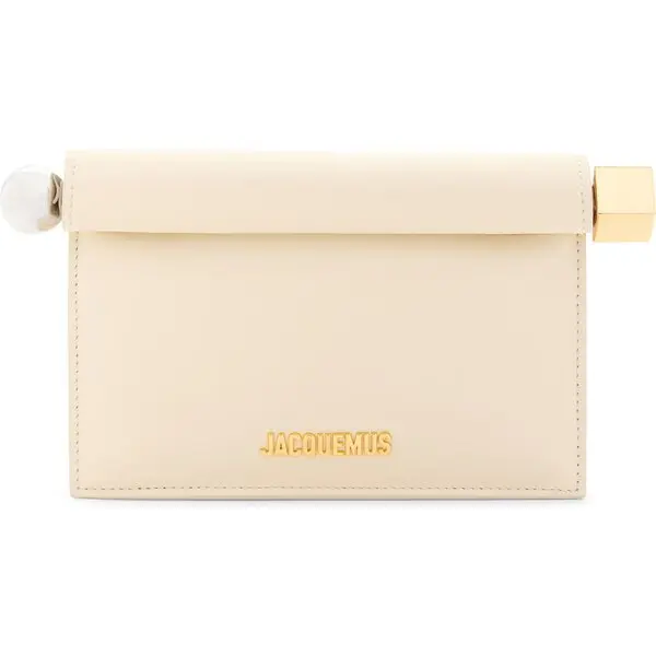 Jacquemus La Petite Pochette Rond Carré Leather Clutch - Light Ivory