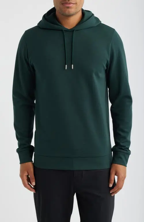 REISS Fabien Double-knit Hoodie - Dark Sage Green