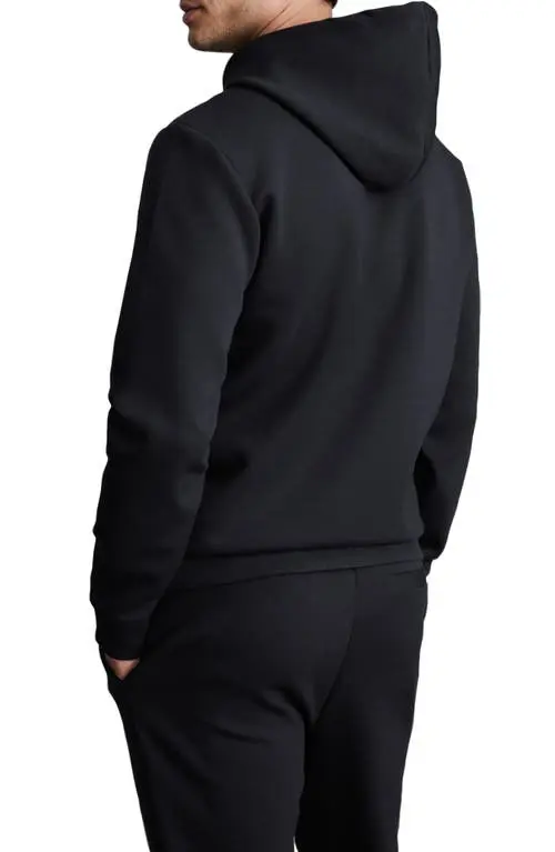 REISS Fabien Double-knit Hoodie - Navy Blue