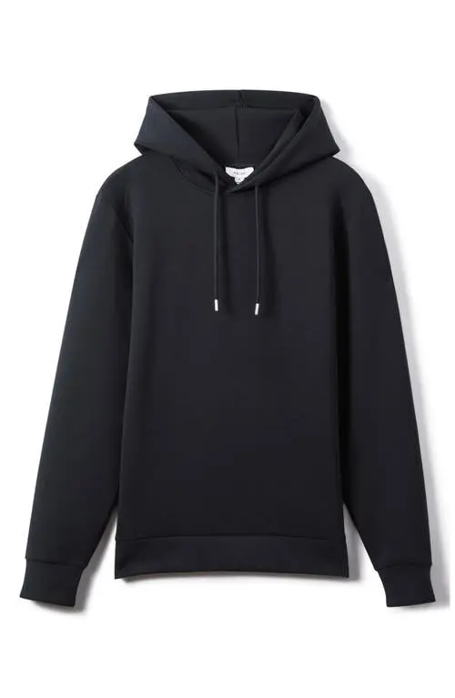 REISS Fabien Double-knit Hoodie - Navy Blue