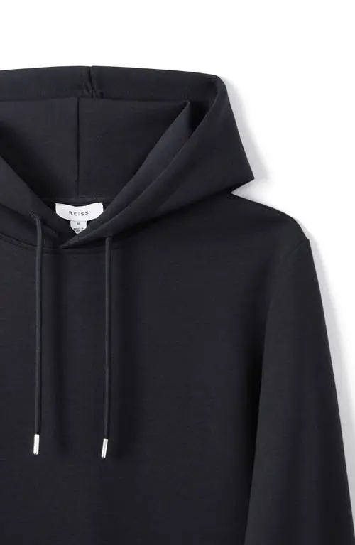 REISS Fabien Double-knit Hoodie - Navy Blue