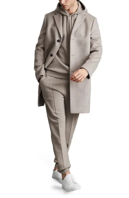 REISS Fabien Double-knit Hoodie - Taupe