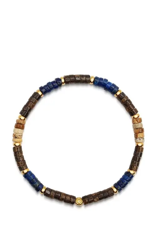 NIALAYA JEWELRY Heishi Beaded Wristband - Brown