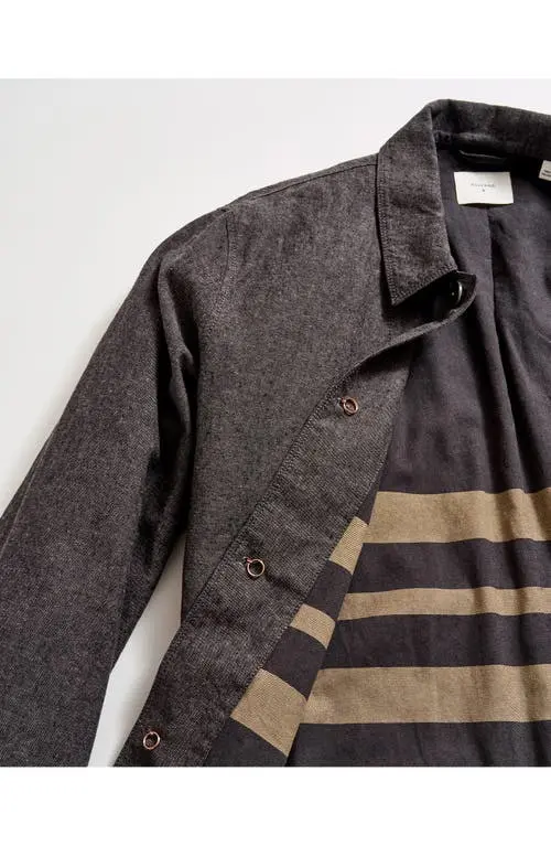 Billy Reid Linen And Cotton Chambray Chore Jacket - Charcoal