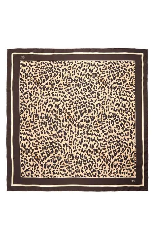 Valentino Garavani Leopard Print Silk Square Scarf - Multicolor Animalier