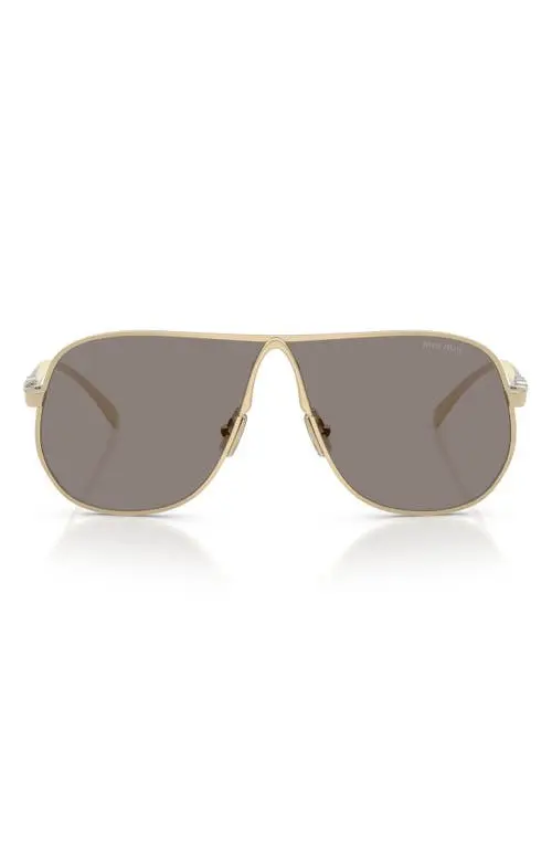 Miu Miu 66mm Oversized Aviator Sunglasses - Pale Gold/dark Grey