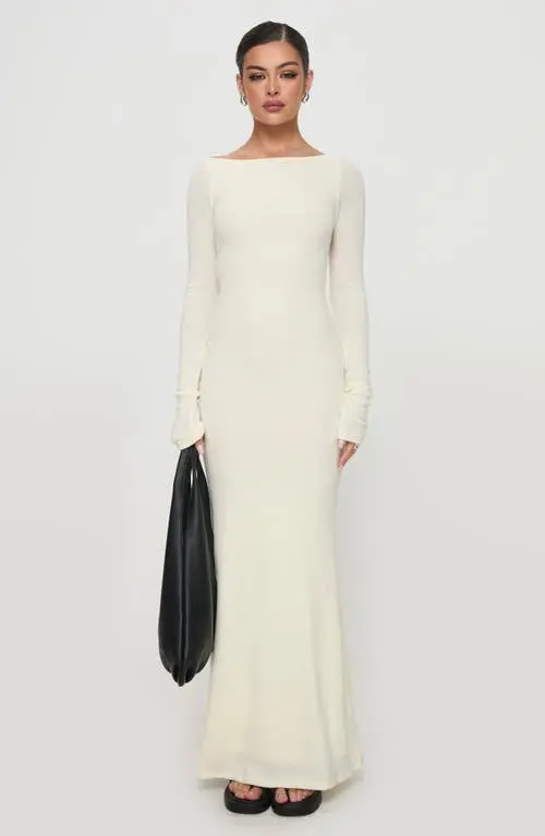 Princess Polly Long Sleeve Open Back Maxi Dress