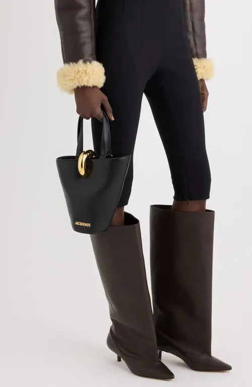 Jacquemus Le Petit Bambola Leather Bucket Bag - Black