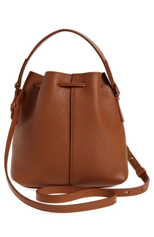 FERRAGAMO Mini Harley Leather Drawstring Bucket Bag