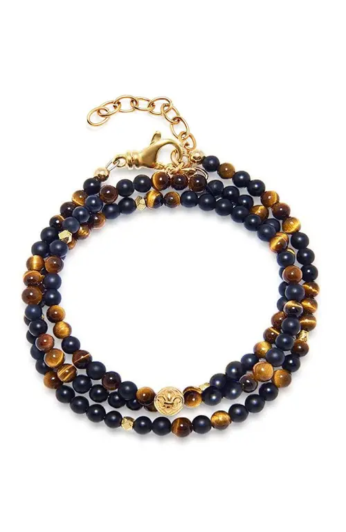 NIALAYA Mykonos Wrap-around Bracelet - Brown Tiger Eye