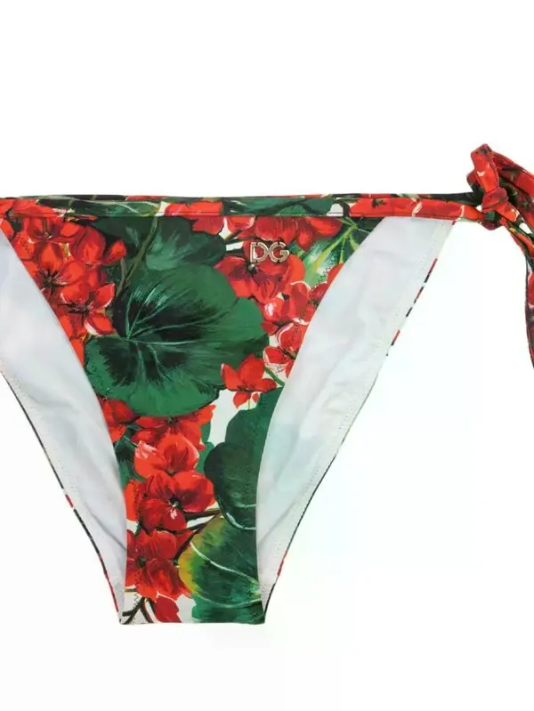 Dolce & Gabbana Floral-print Tie-side Bikini Bottom