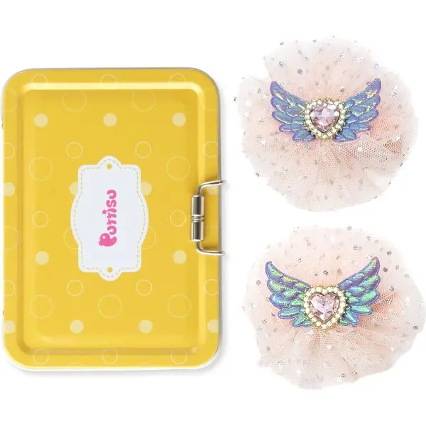 PUTTISU Angel Sparkle Wings Clip Set - Ivory Pink