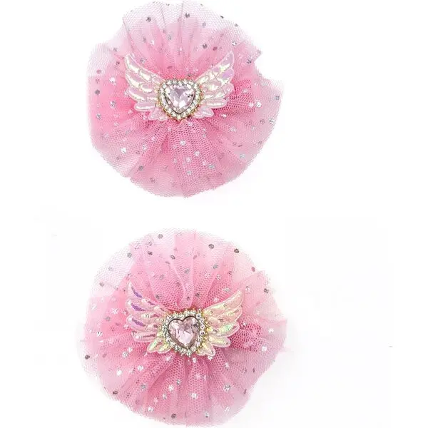 PUTTISU Angel Sparkle Wings Clip Set - Rose Pink