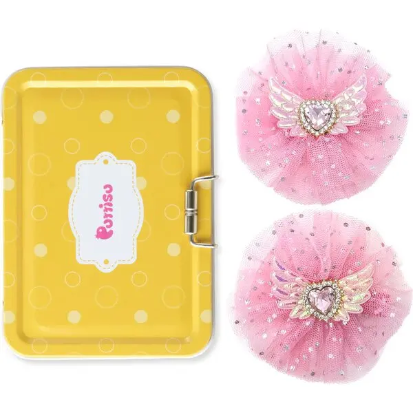 PUTTISU Angel Sparkle Wings Clip Set - Rose Pink
